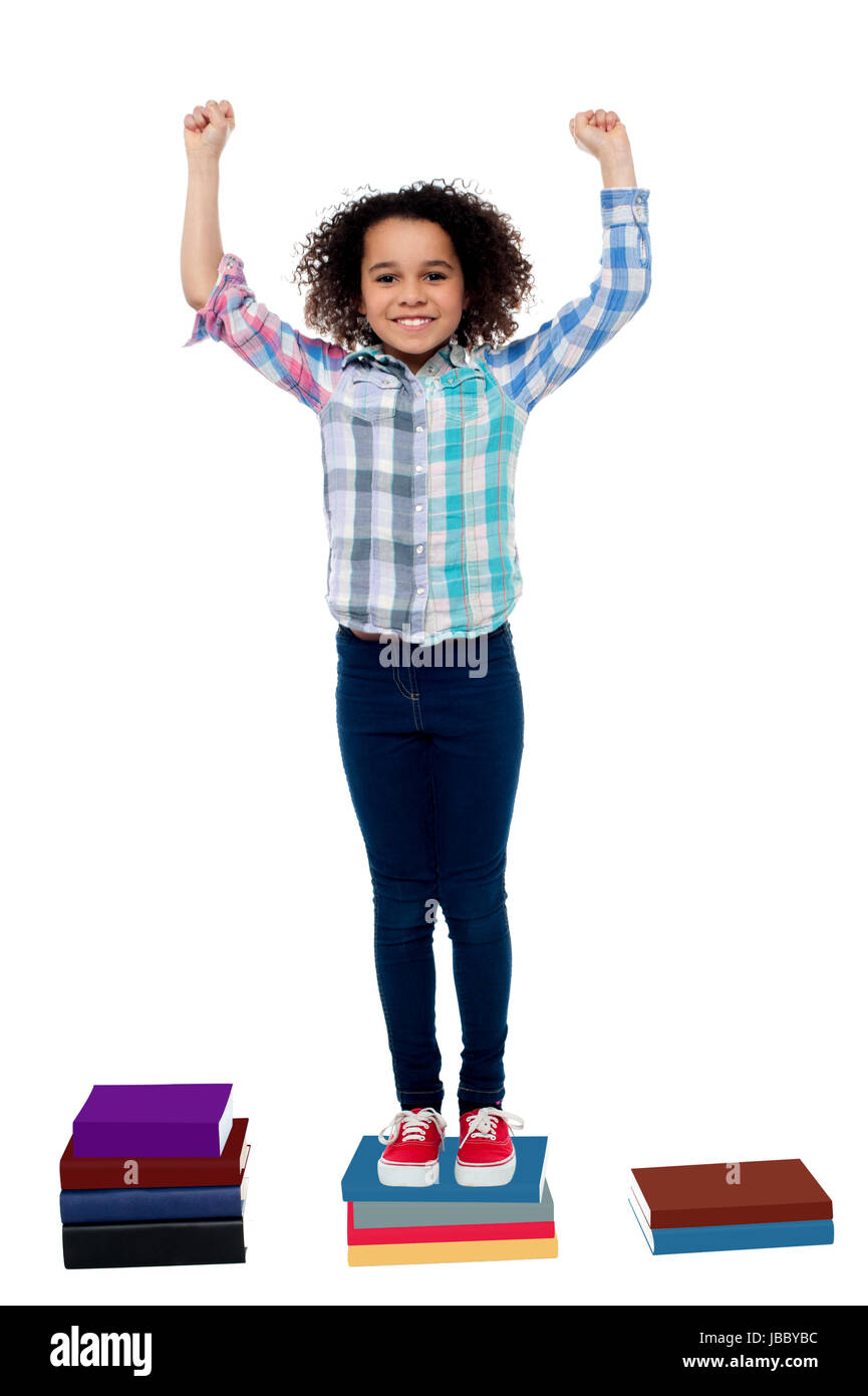 Excited student in class Cut Out Stock Images & Pictures - Alamy