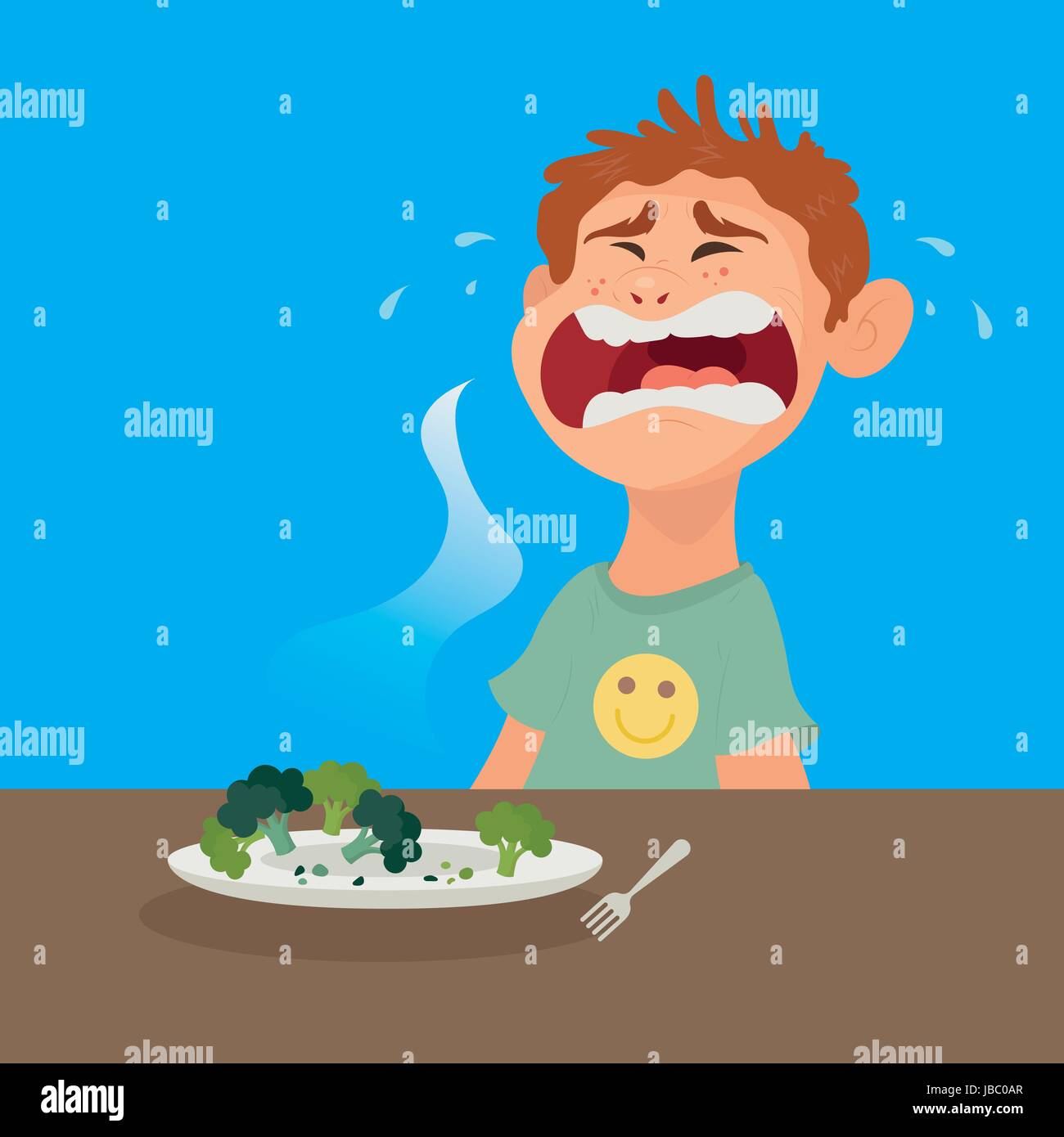 Boy cartoon broccoli vegetable hi-res stock photography and images - Alamy