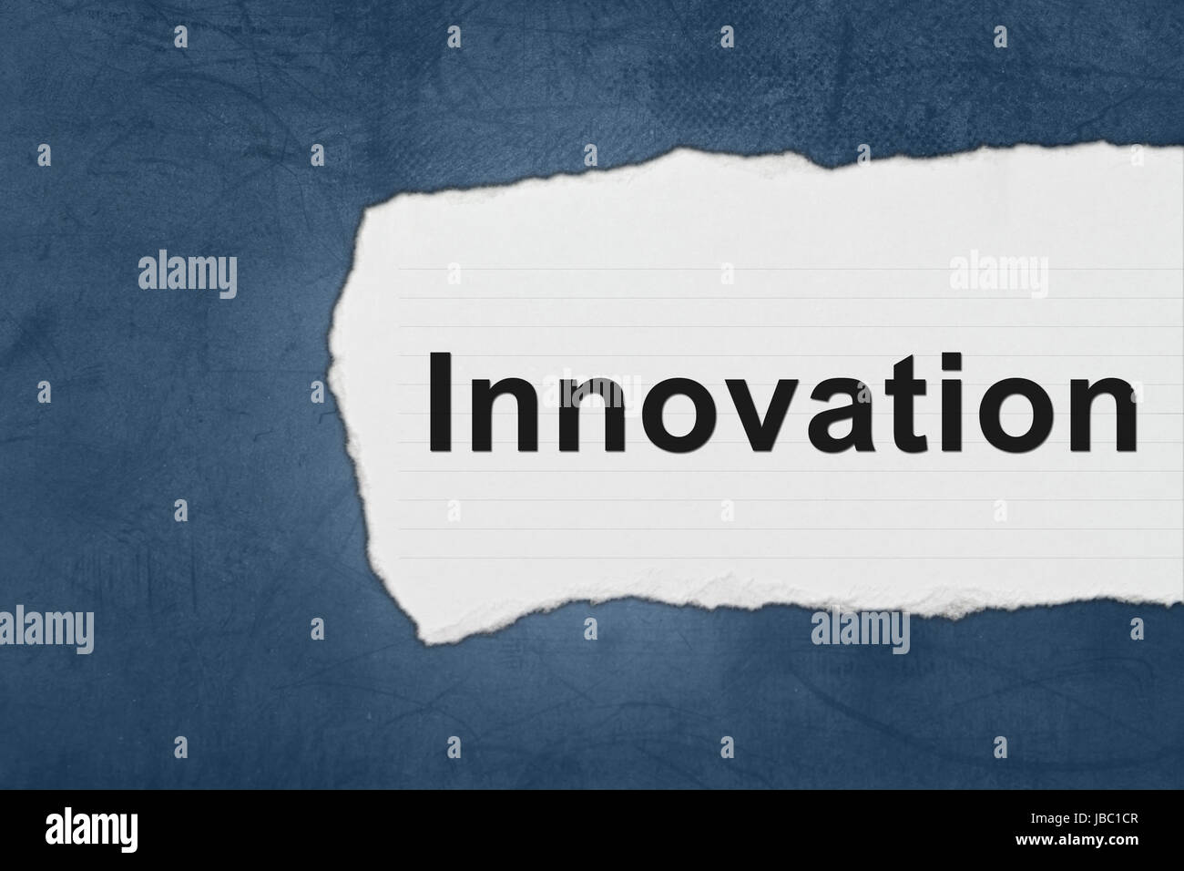 Innovation with white paper tears on blue texture Stock Photo - Alamy
