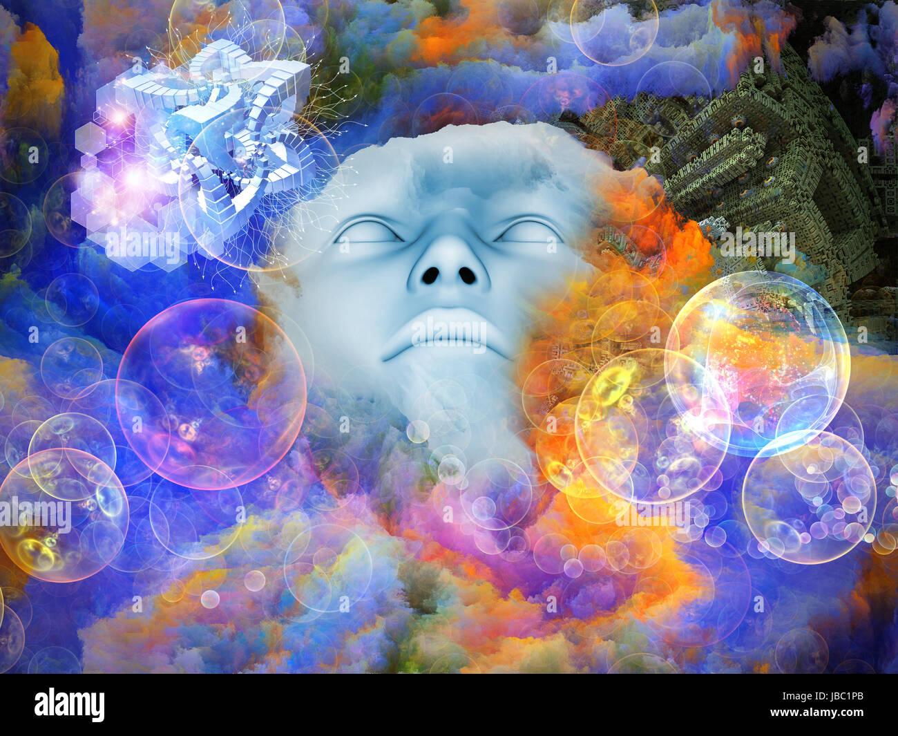 Beyond Human series. Arrangement of human, fractal and natural forms on ...