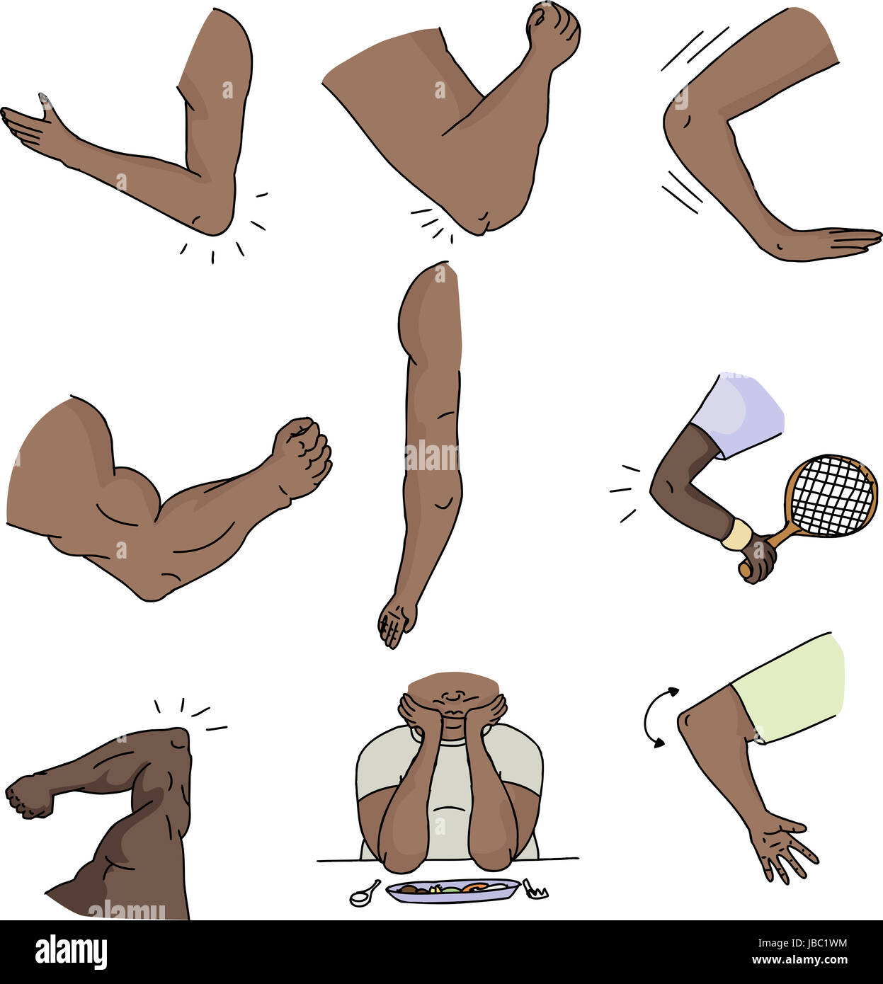 Elbow pain cartoon hi-res stock photography and images - Alamy