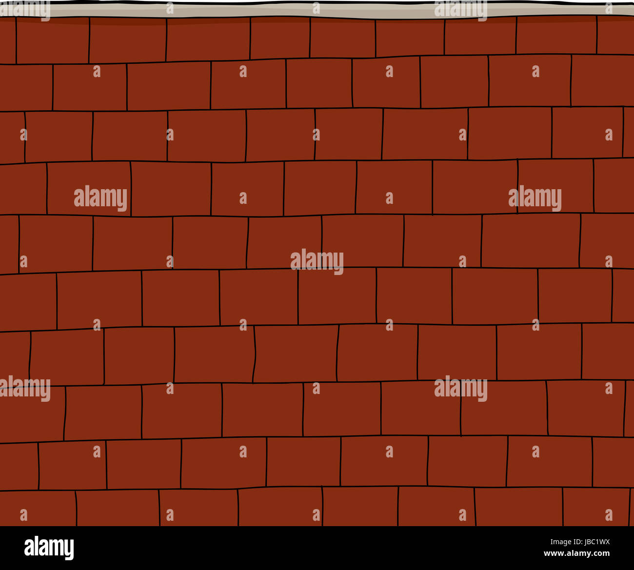 Blank brick wall cartoon over white background Stock Photo - Alamy
