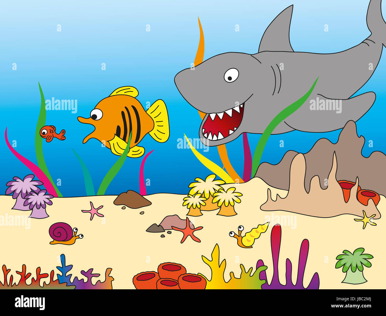 bigger fish trying to eat smaller fish Stock Photo - Alamy