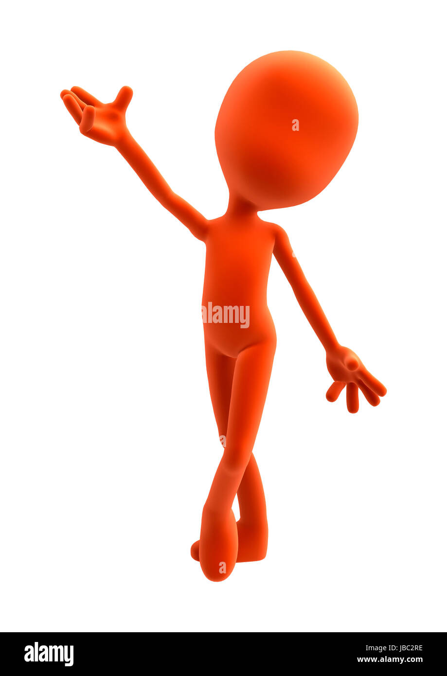 3D digital render of an abstract human figure with opened arms isolated ...