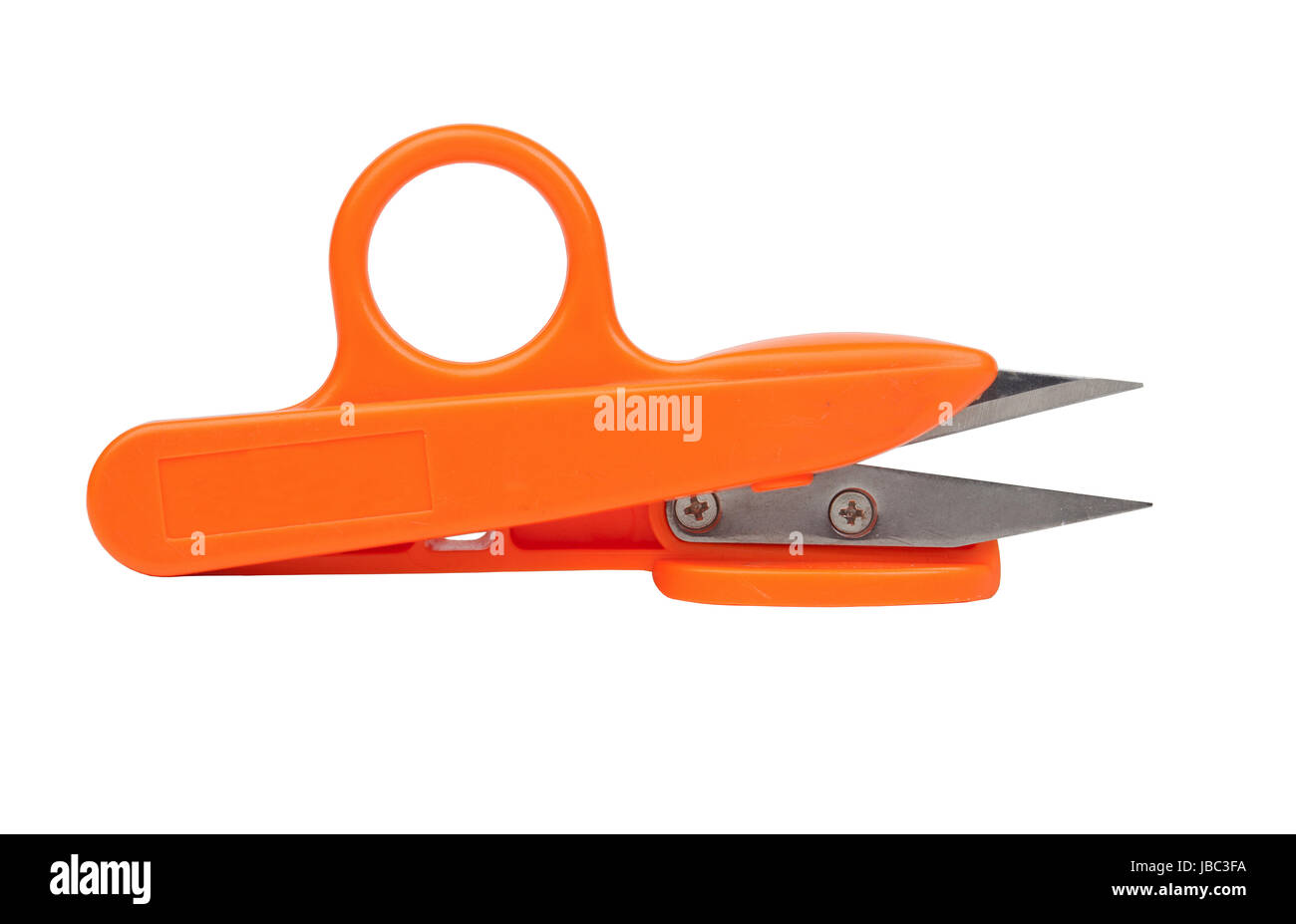 Orange thread cutter isolated on a white background Stock Photo - Alamy