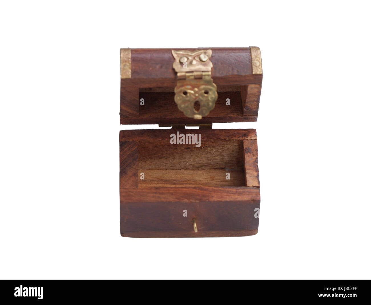 Wooden trunk with gold isolated on white background Stock Photo - Alamy