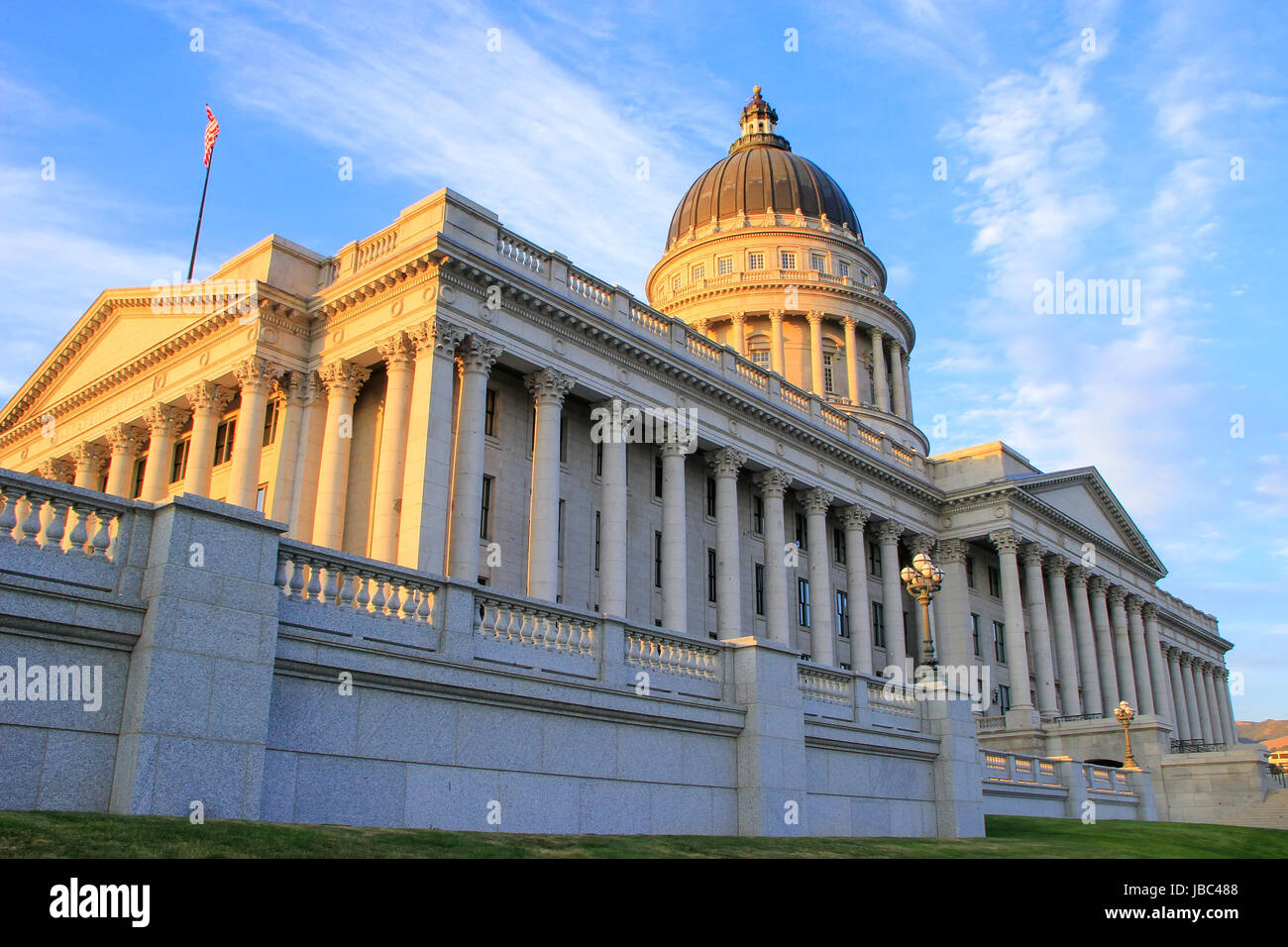 Utah State Capitol in Salt Lake City in the evening. Salt Lake City is ...