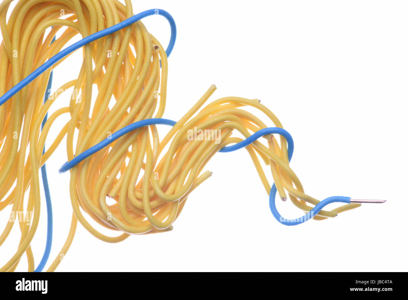 Close up of electrical wires isolated on white background Stock Photo ...