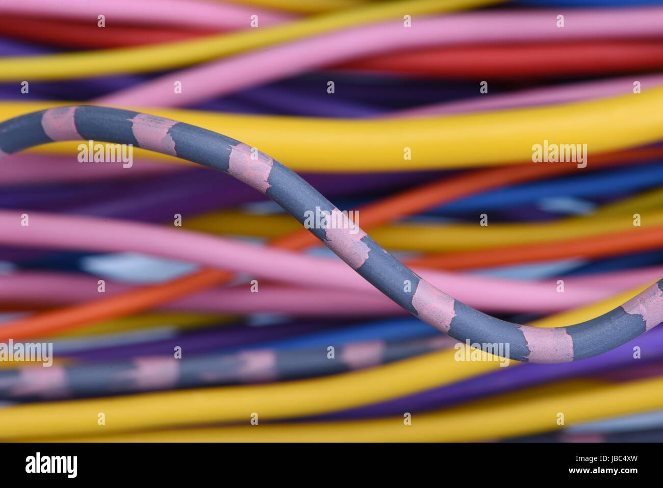 Colored electrical cables and wires Stock Photo - Alamy