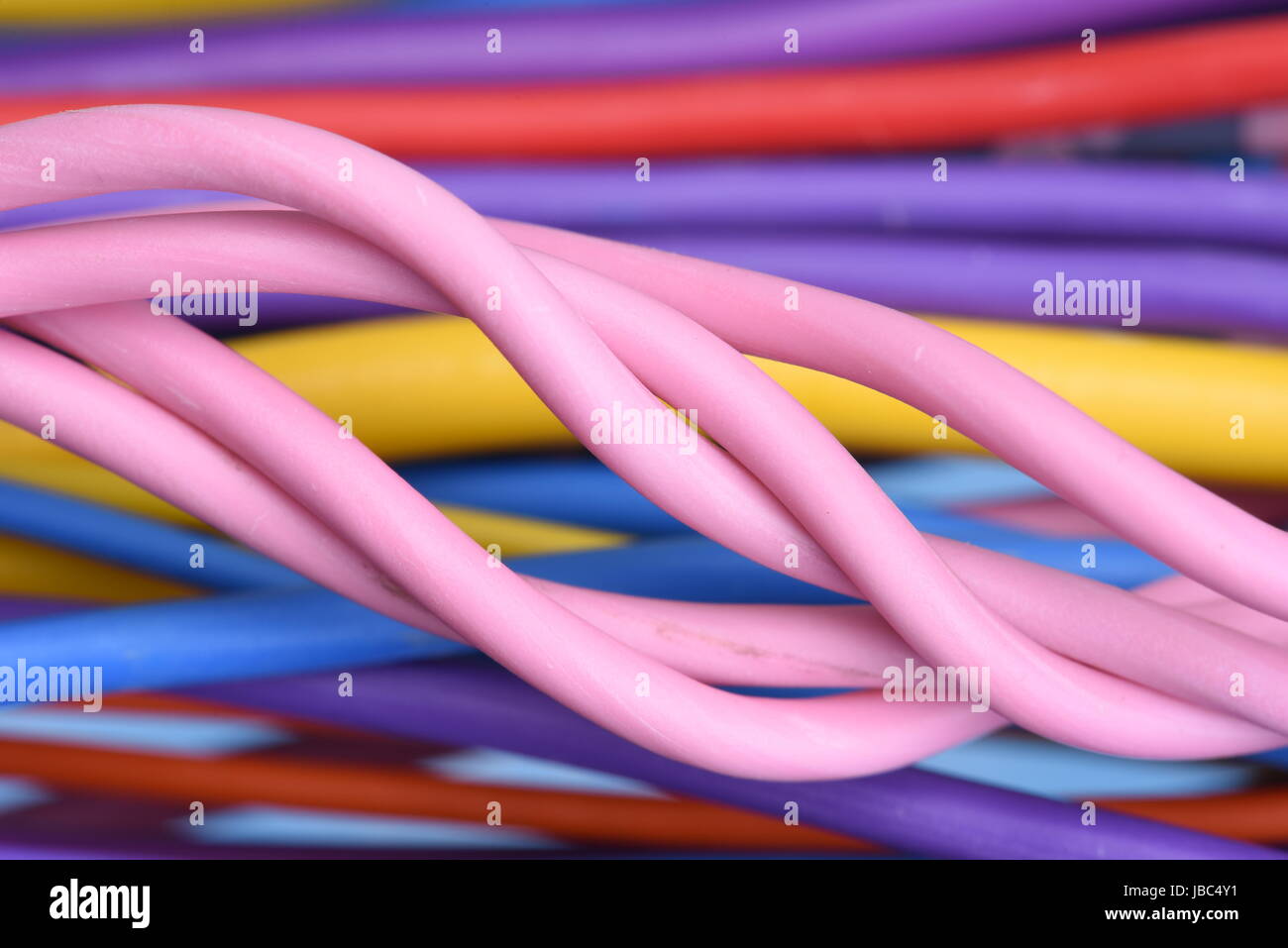 Colored electrical cables and wires Stock Photo - Alamy
