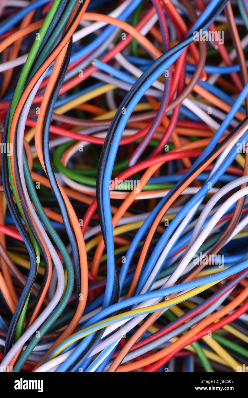 Colorful cables and wires Stock Photo - Alamy