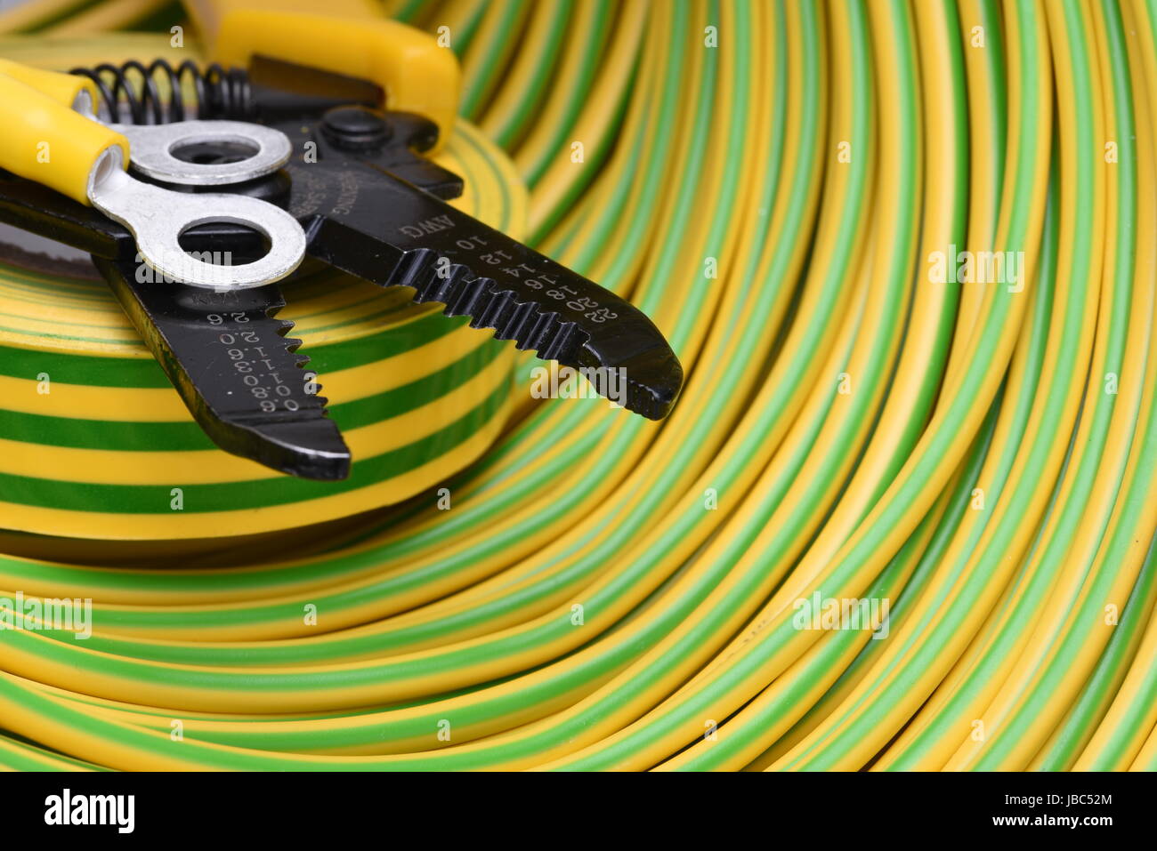 Closeup roll of electric cable Stock Photo - Alamy