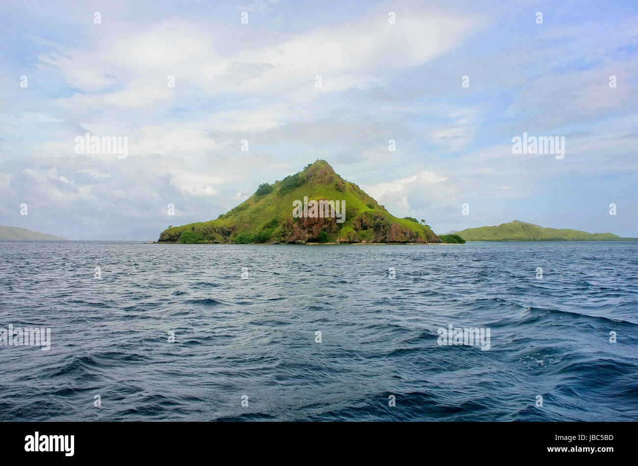 Volcanic island in Komodo Naional Park, Flores Sea, Nusa Tenggara ...