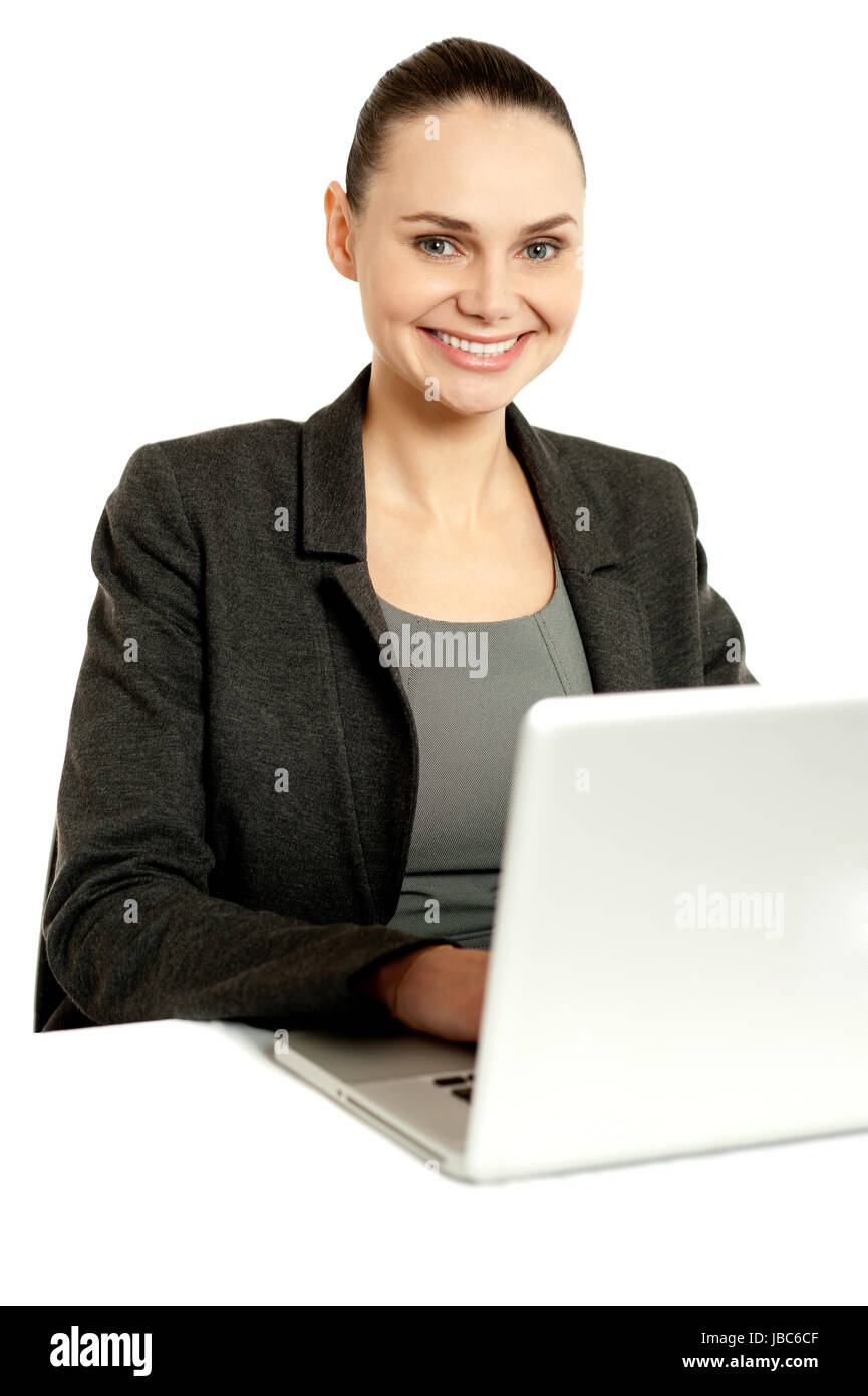 Lady operating Cut Out Stock Images & Pictures - Alamy