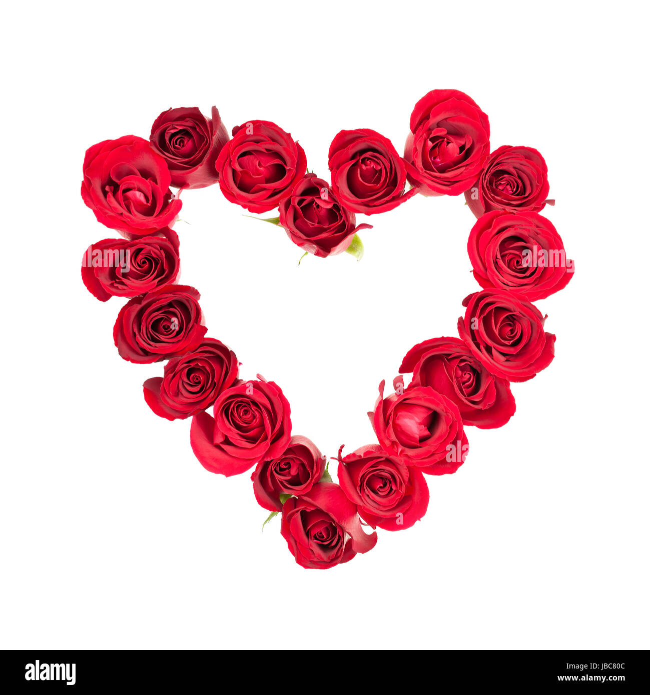 Heart made of fresh red roses on white background Stock Photo - Alamy