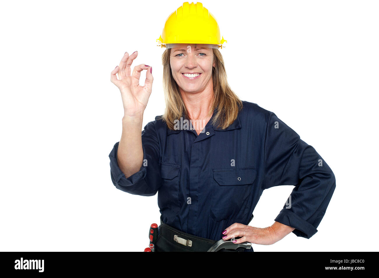 Portrait middle aged engineer showing hi-res stock photography and ...