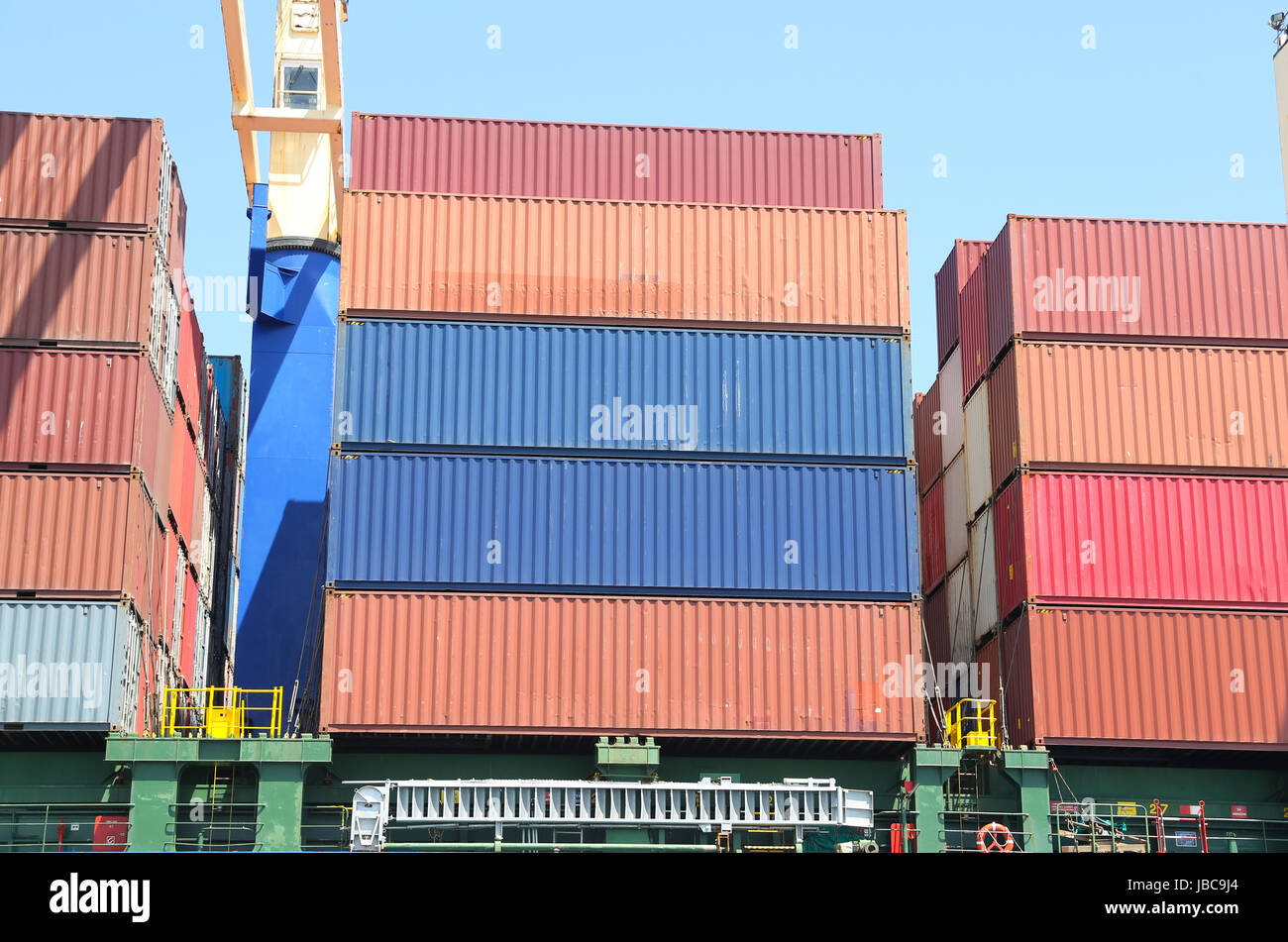 Container Ship is loading in a port Stock Photo - Alamy
