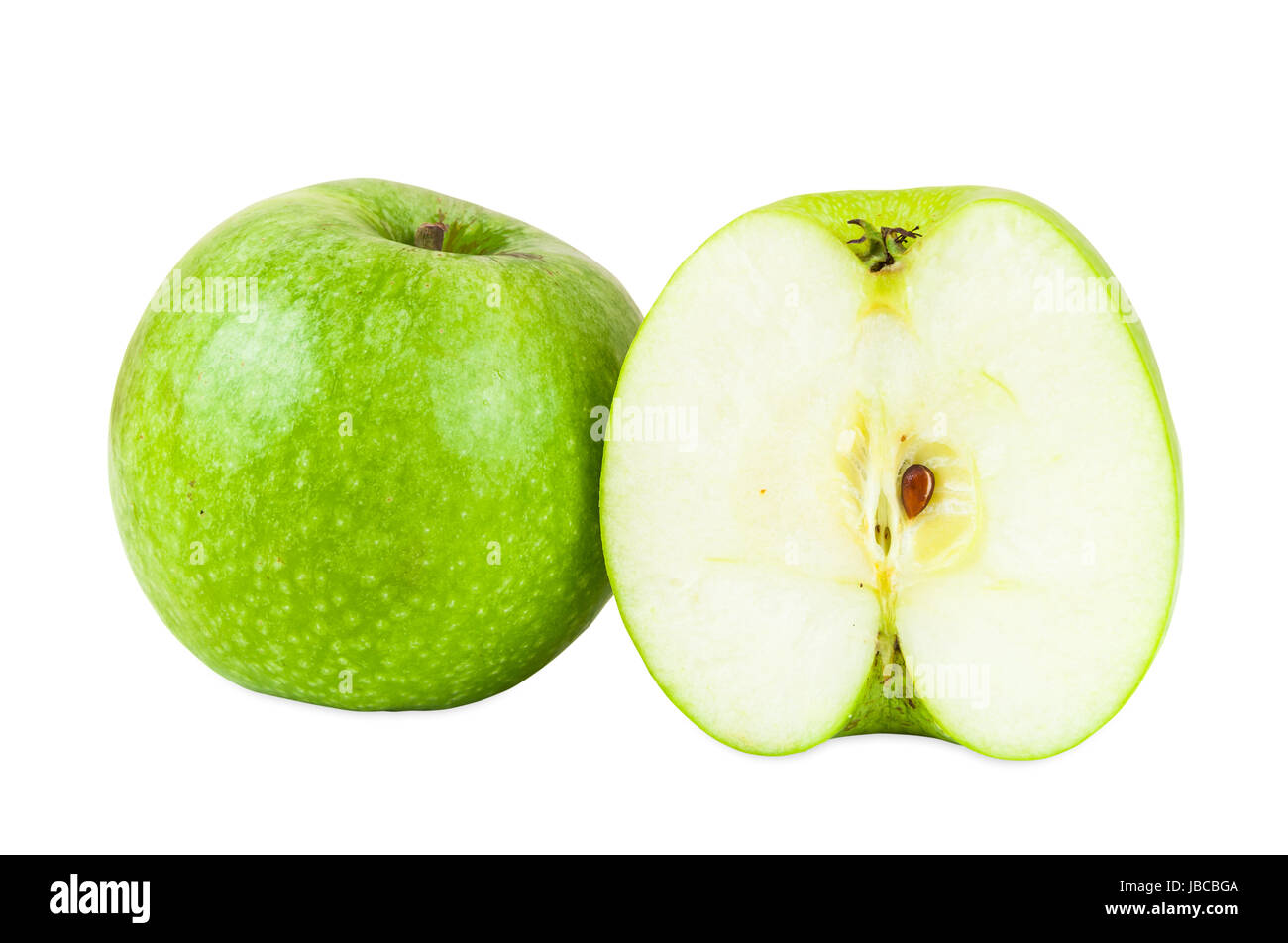 Fresh green apples isolated on white background with clipping path ...