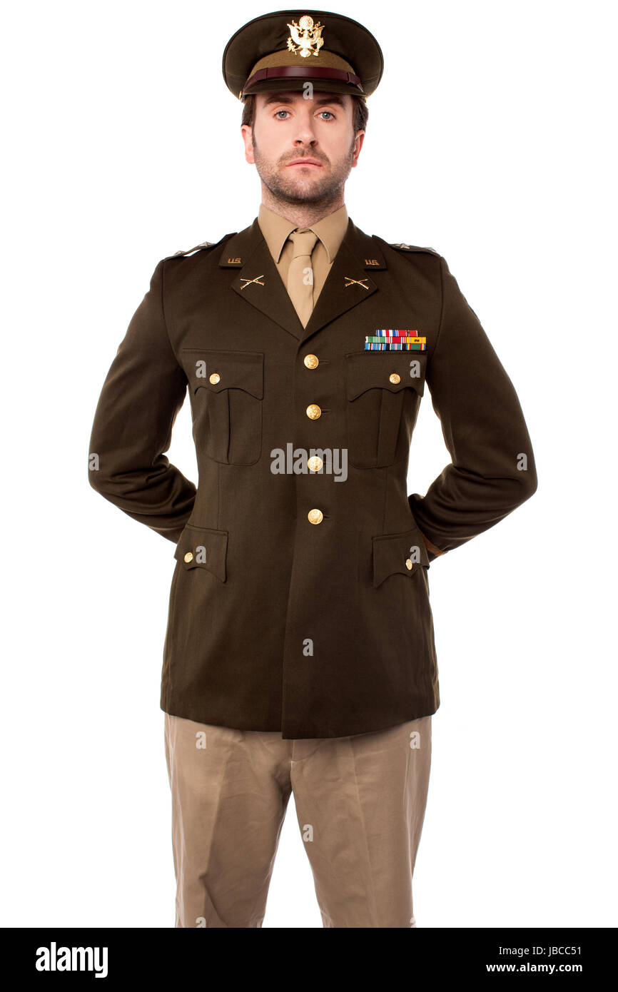 Young military officer posing confidently Stock Photo - Alamy
