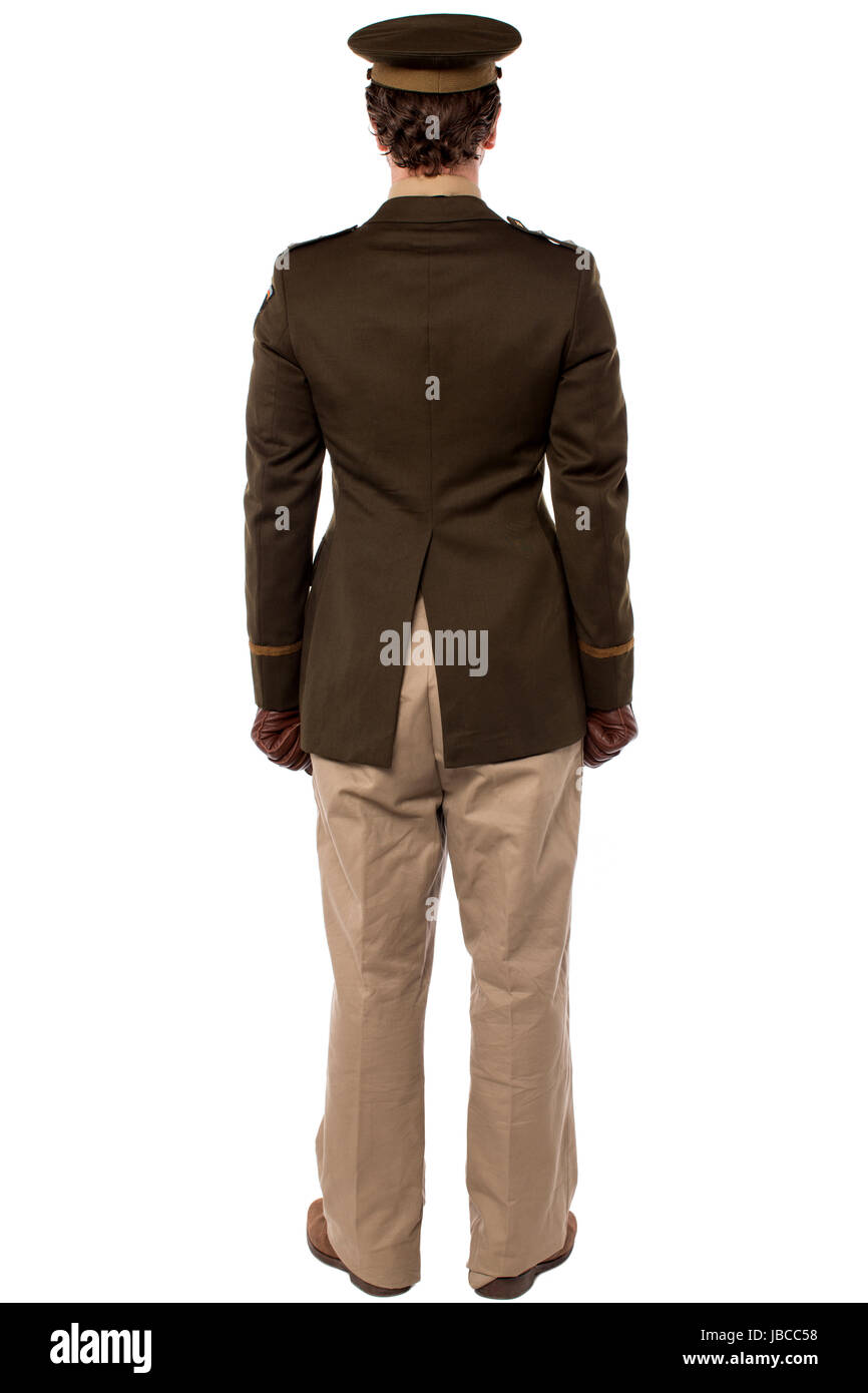 Rear view of young military personnel Stock Photo - Alamy
