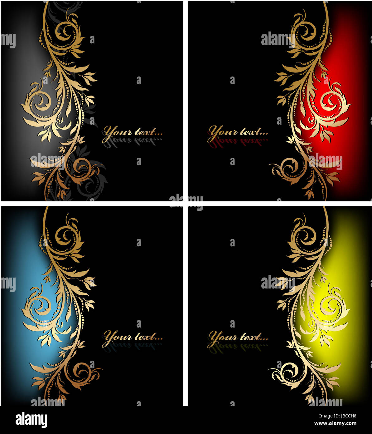Vector decorative colorful design backgrounds with floral wave Stock ...