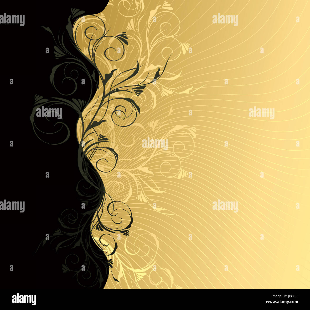 Vector grey and gold floral background with pattern Stock Photo - Alamy