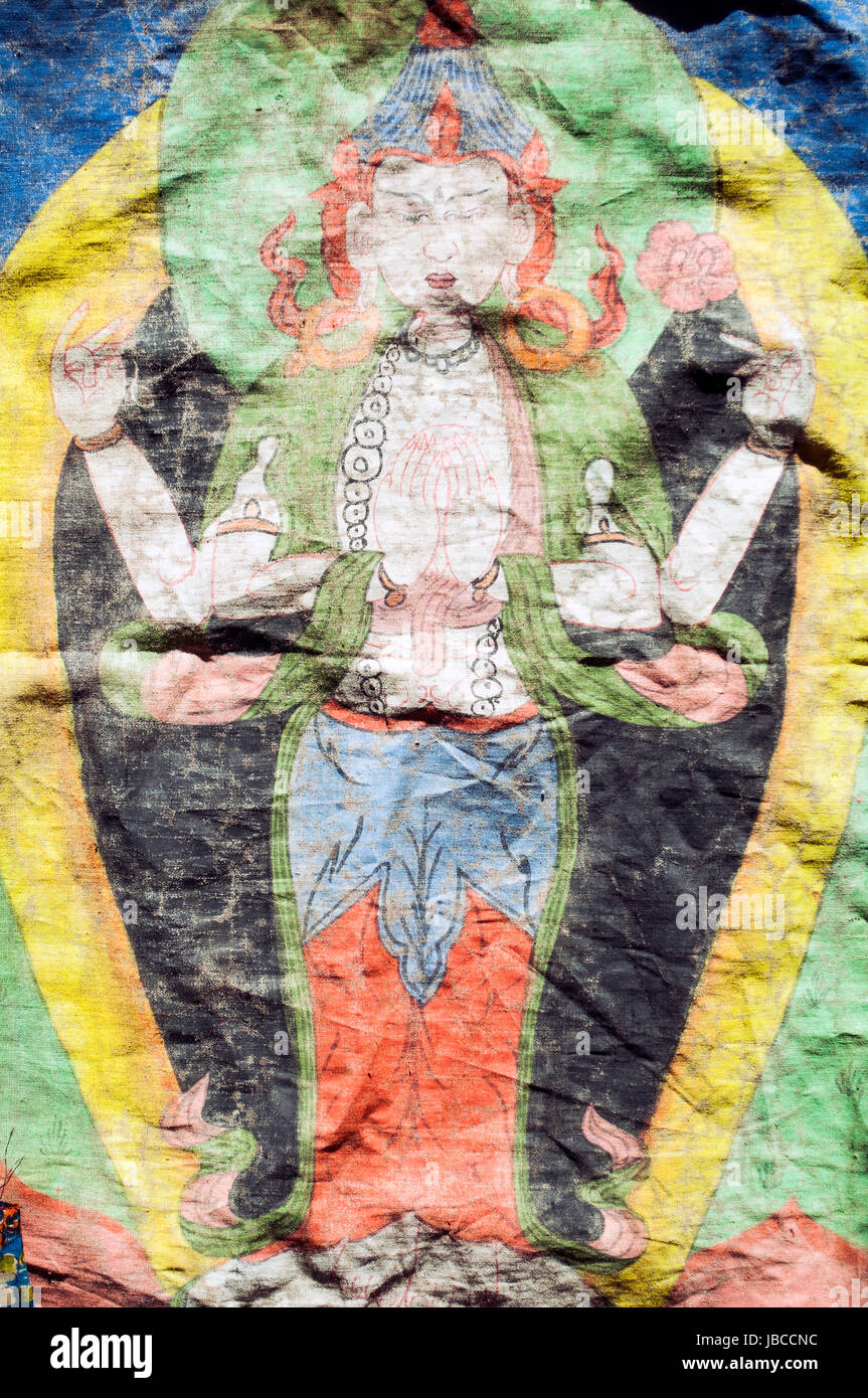Buddhist cloth from Tibet in studio setting Stock Photo - Alamy