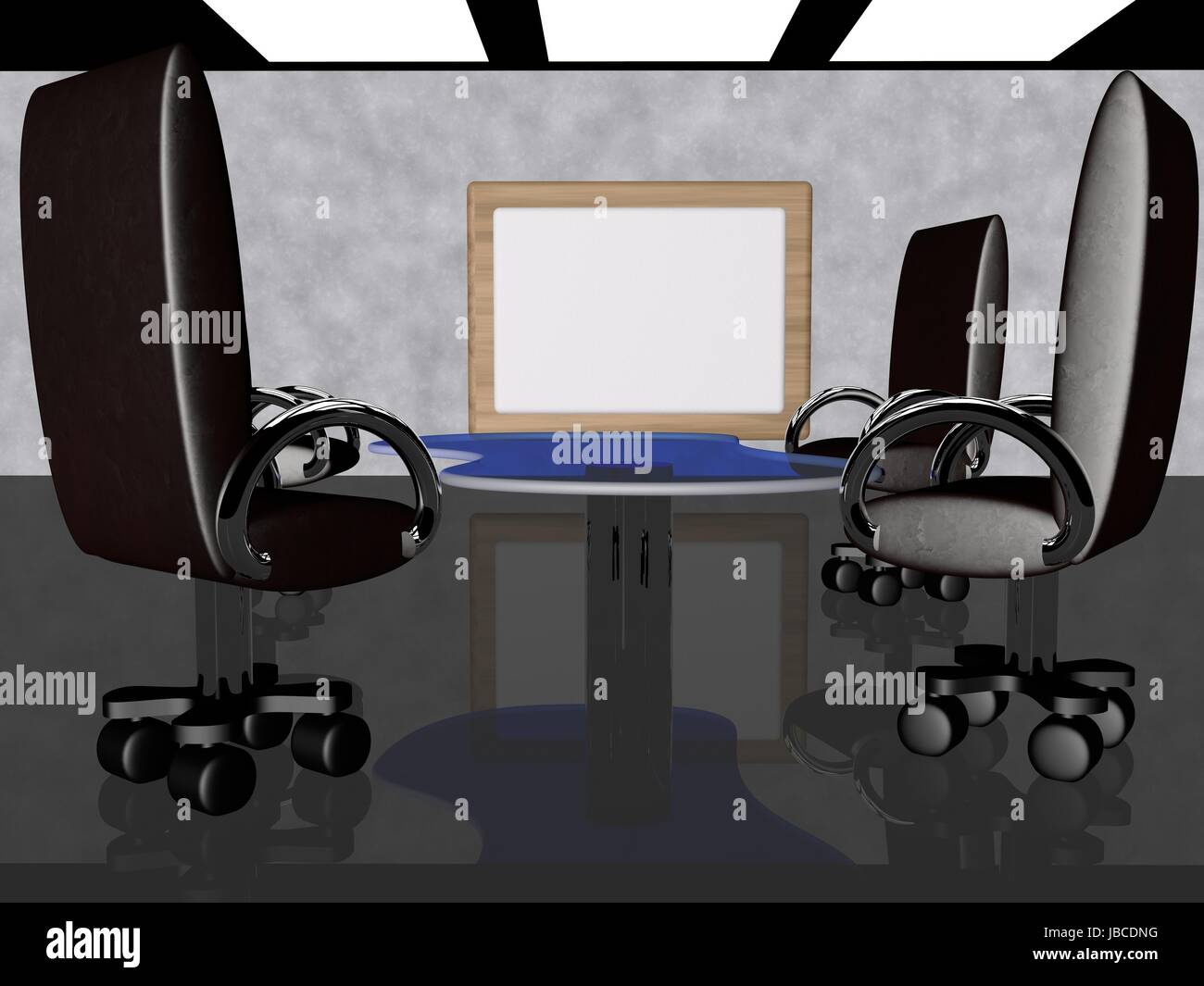 Meeting room with blank table, 3d render Stock Photo - Alamy