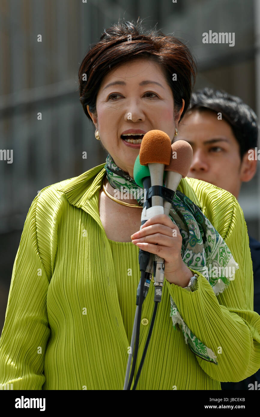 Tokyo, Japan. 10th June, 2017. Yuriko Koike, Tokyo Governor and leader ...