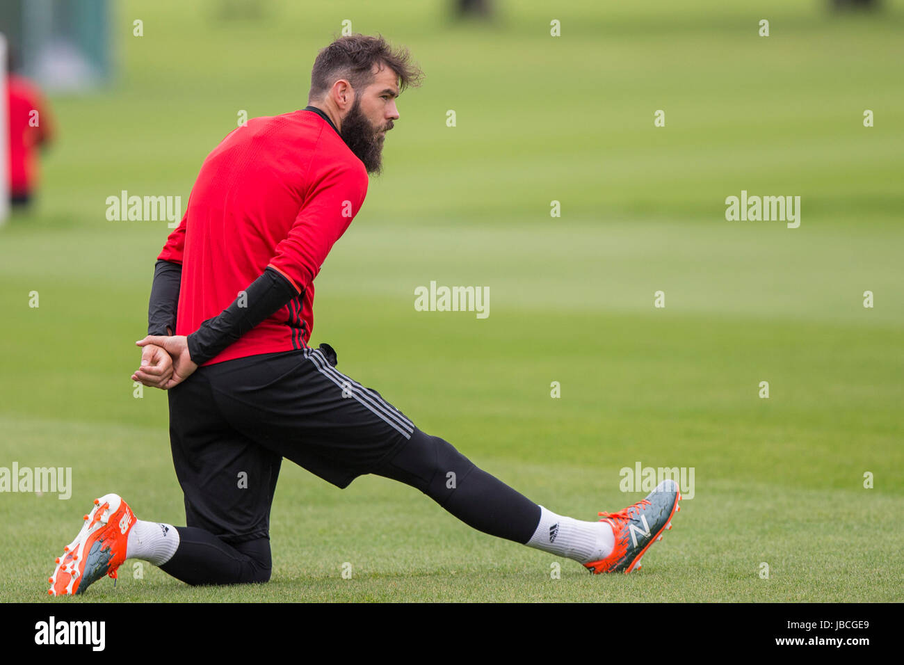 Hensol, Wales, UK. 10th June, 2017. Joe Ledley during Wales national ...