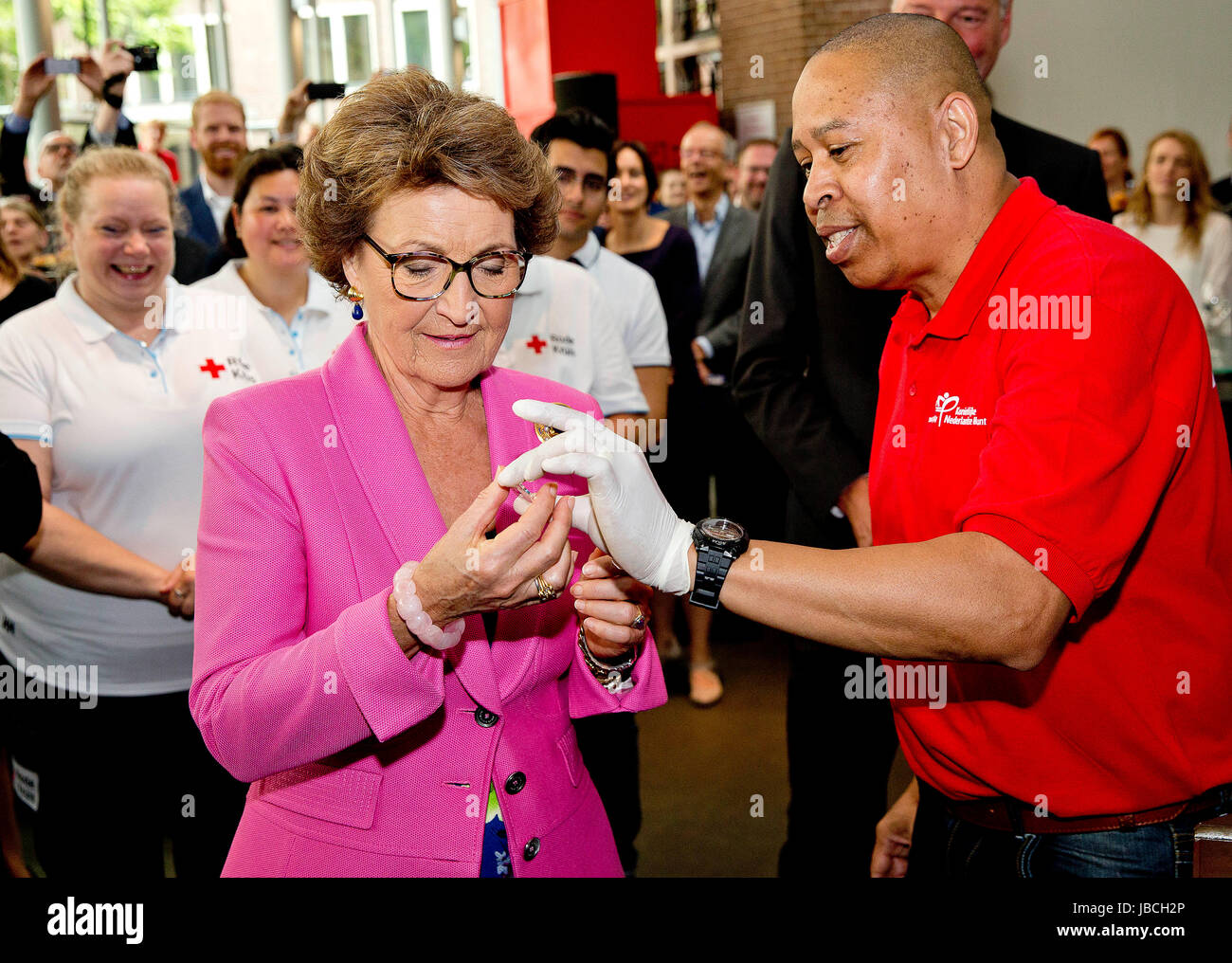 Princess Margriet of The Netherlands takes part in the ceremonial beat ...
