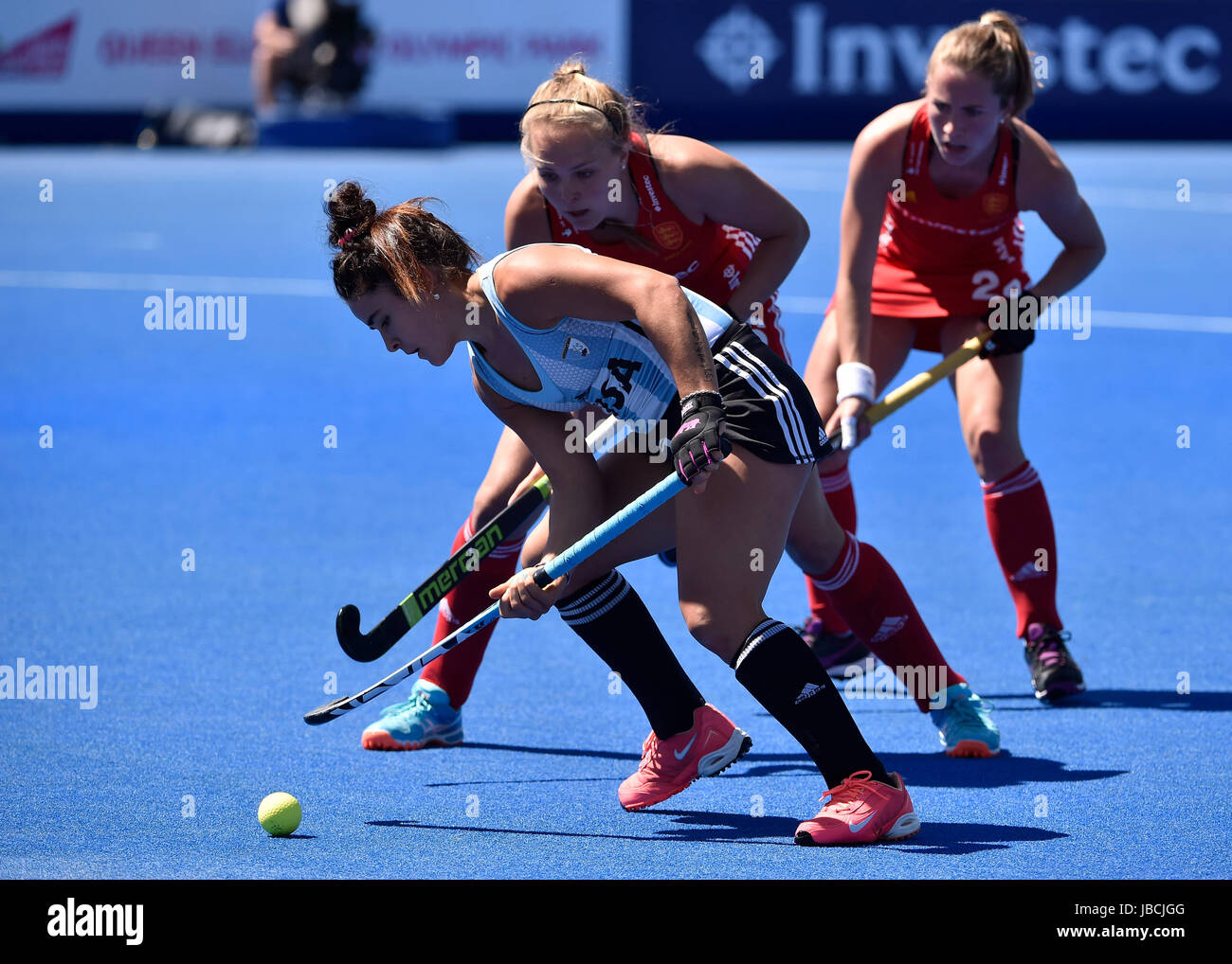 LONDON ENGLAND - June 10, 2017: Maria Granatto (ARG) tries blocking ...