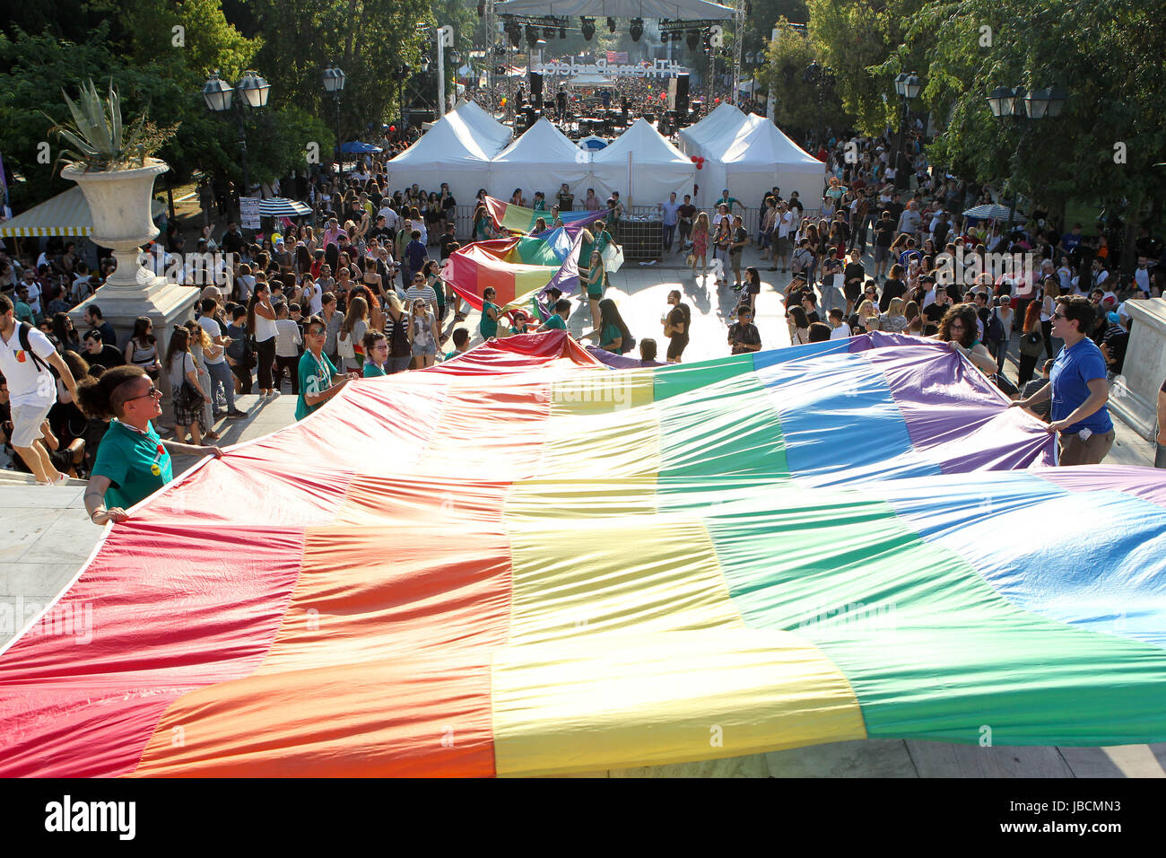 Athens, Greece. 10th June, 2017. l Gay Pride rally in front of the ...