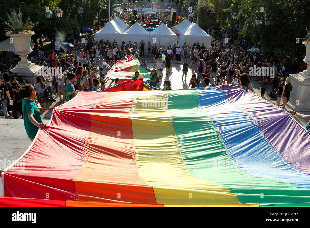Athens, Greece. 10th June, 2017. l Gay Pride rally in front of the ...