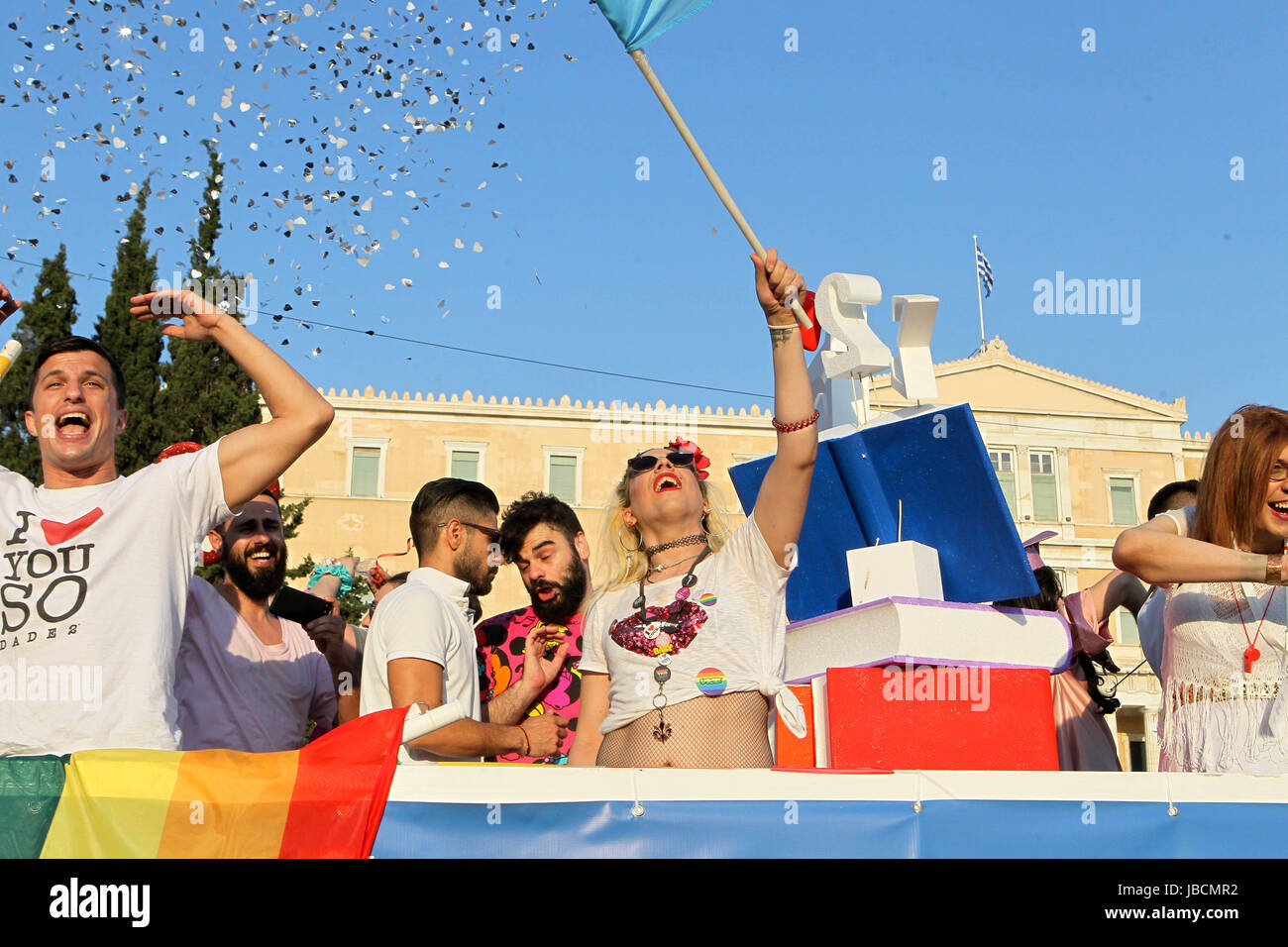 Athens, Greece. 10th June, 2017. l Gay Pride rally in front of the ...