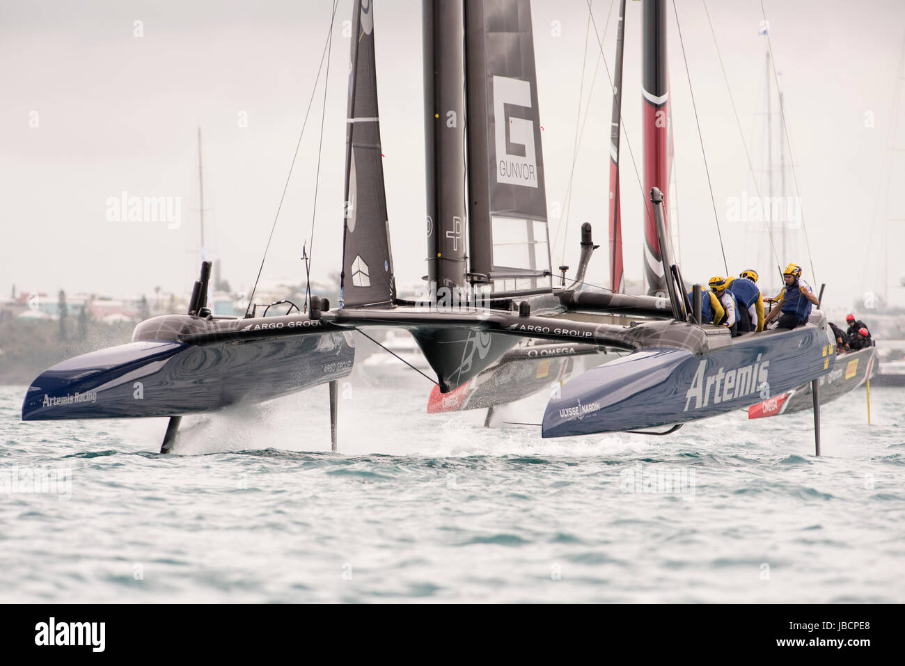 The Great Sound, Bermuda. 10th June 2017. Artemis Racing (SWE) lead ...