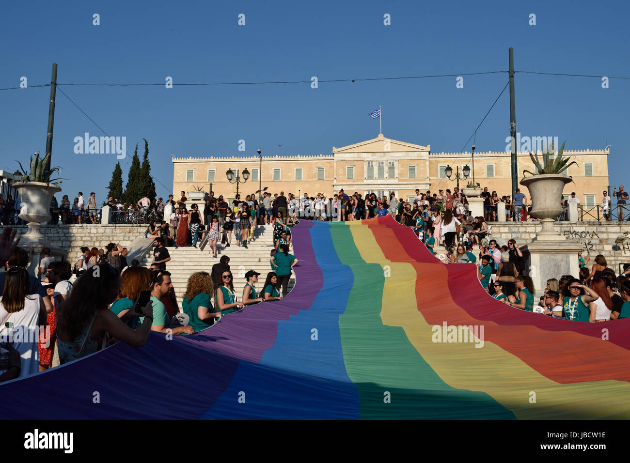 Athens, Greece, June 10, 2017. Thousands attend Athens Pride 2017 ...