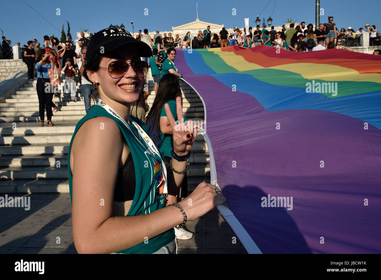 Athens, Greece, June 10, 2017. Thousands attend Athens Pride 2017 ...