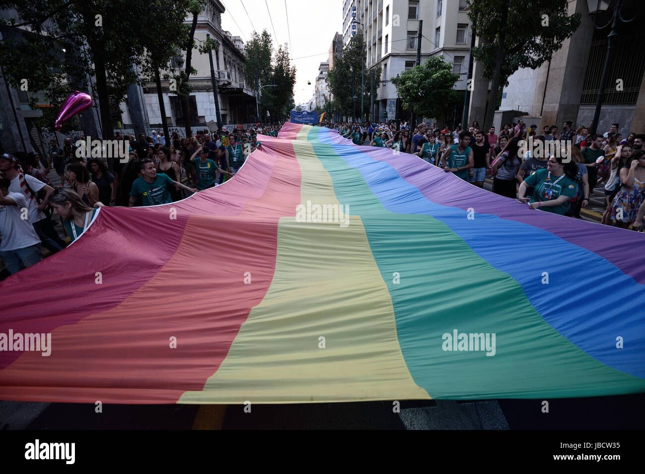 Athens, Greece, June 10, 2017. Thousands attend Athens Pride 2017 ...