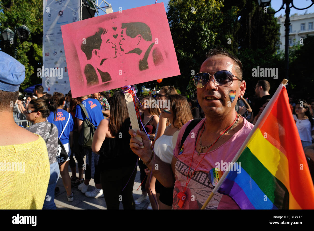 Athens, Greece, June 10, 2017. Thousands attend Athens Pride 2017 ...