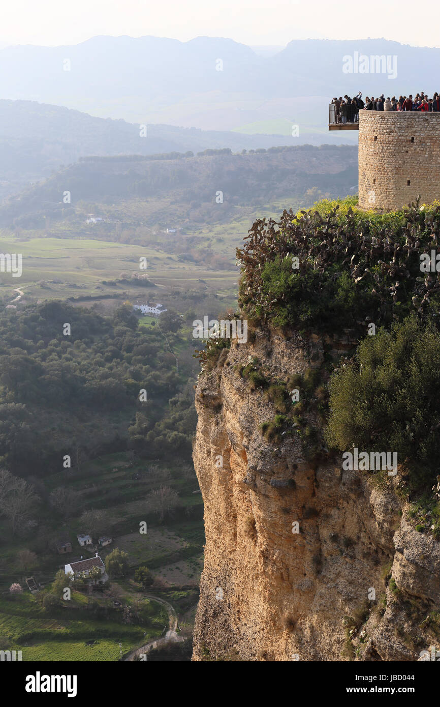 Tourists flocking at the viewpoint in Alameda Del Tajo in Ronda in ...
