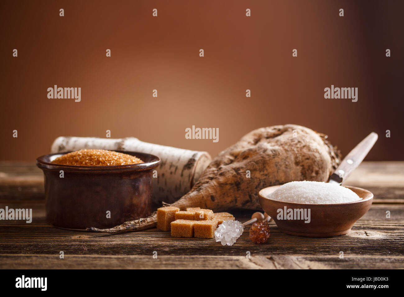 Still life of sugar with various kinds of sugar Stock Photo - Alamy