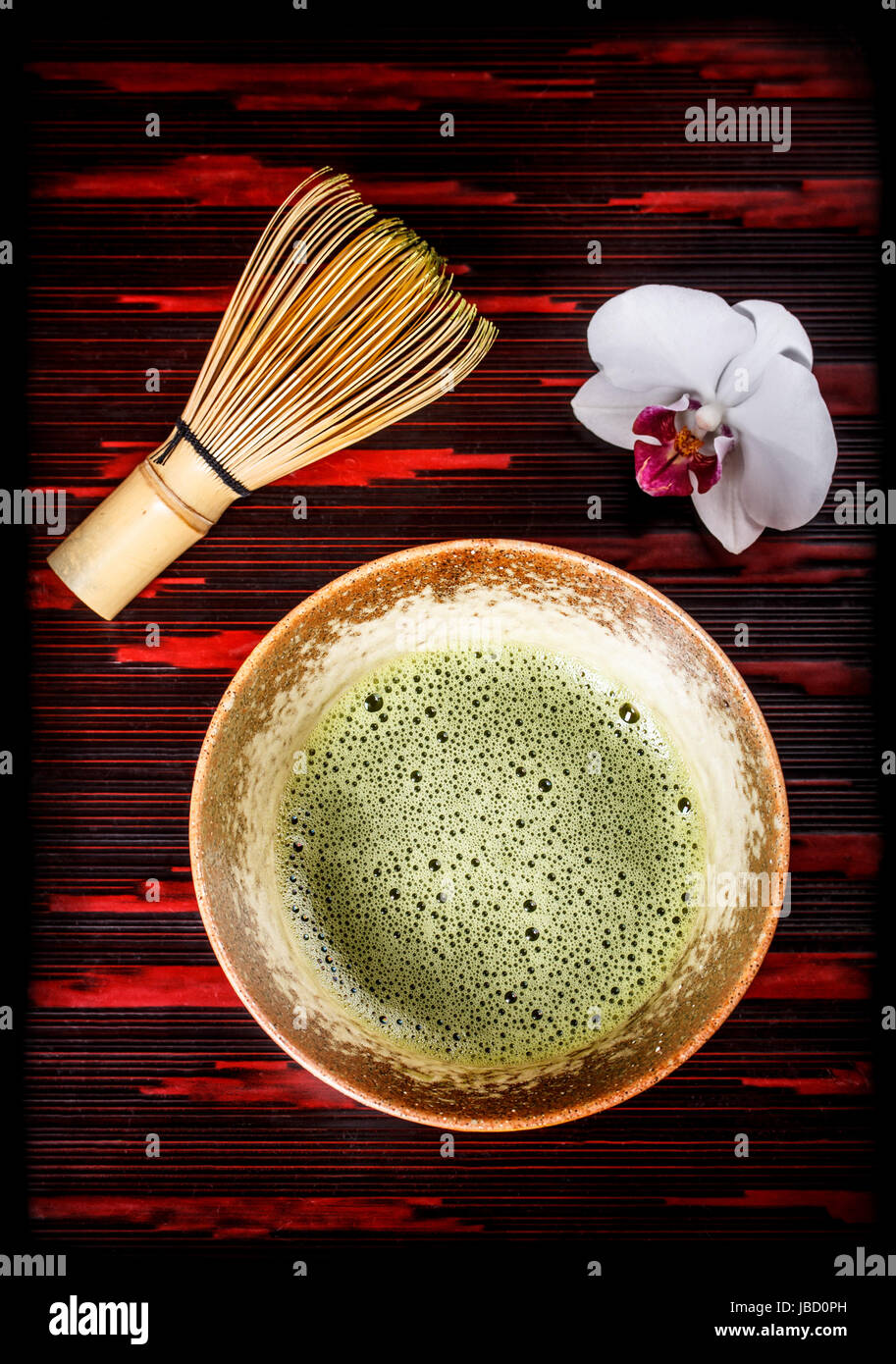 Top view of japanese bio matcha tea Stock Photo - Alamy