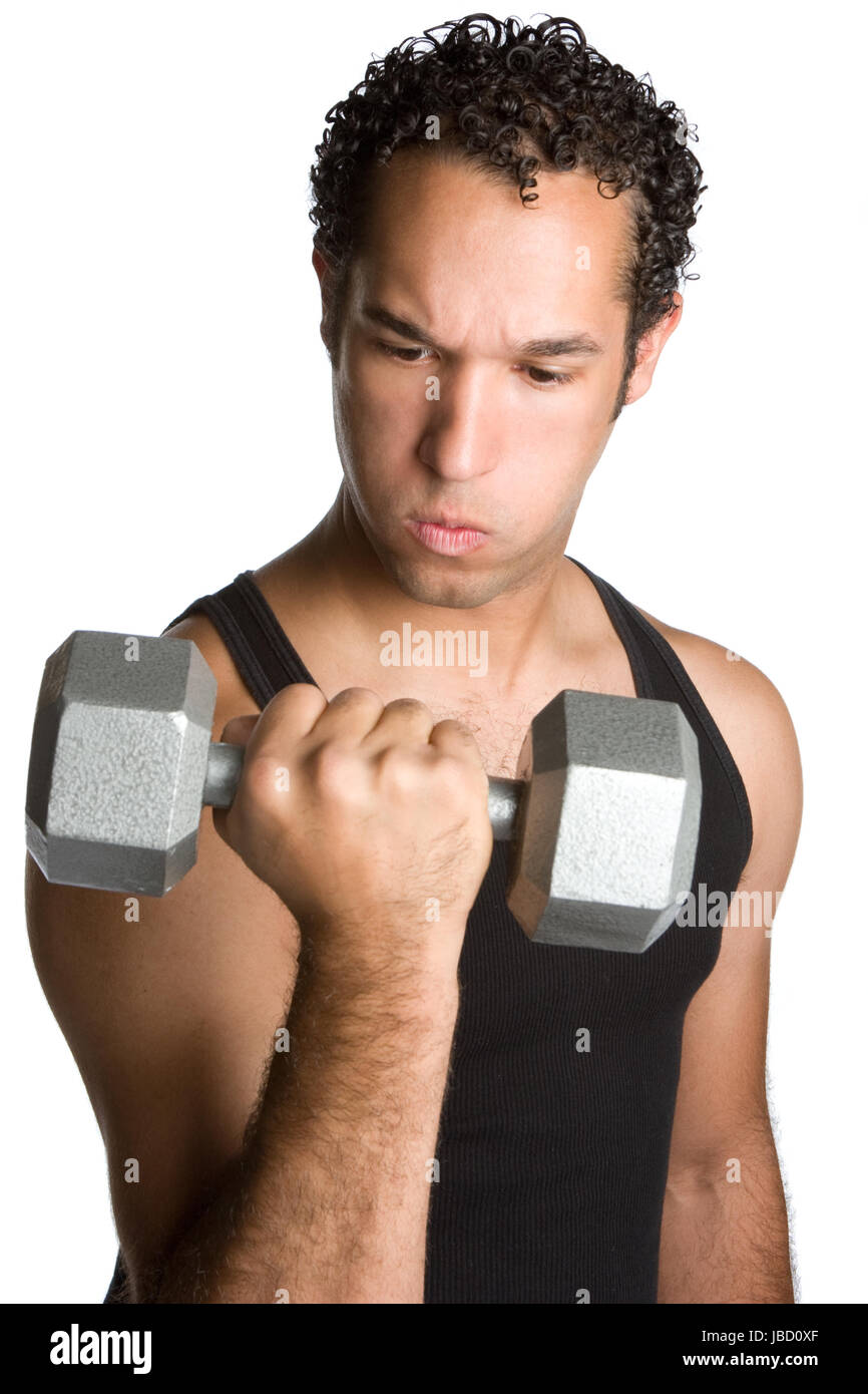 Isolated young man exercising Stock Photo - Alamy