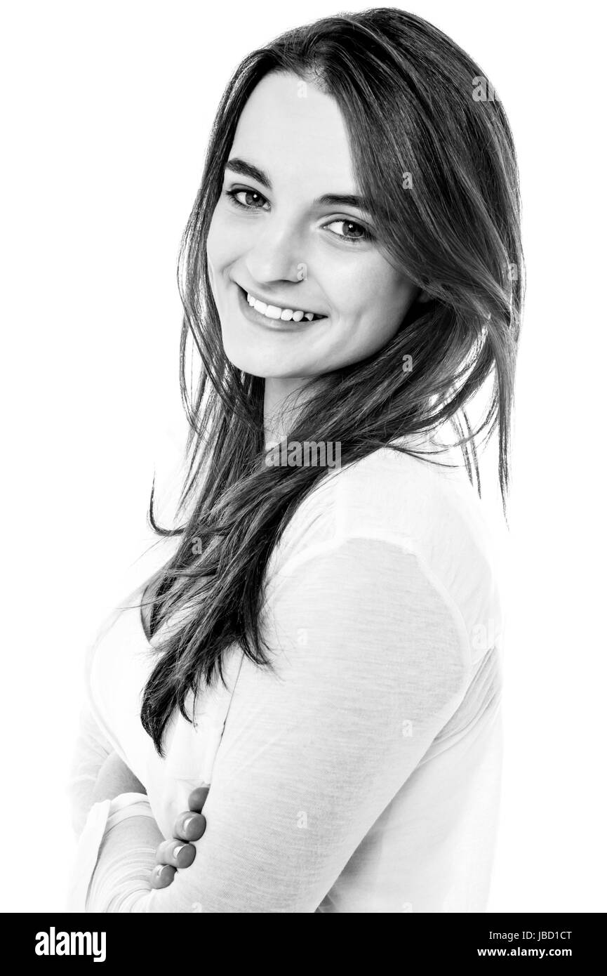 Sideways pose Black and White Stock Photos & Images - Alamy