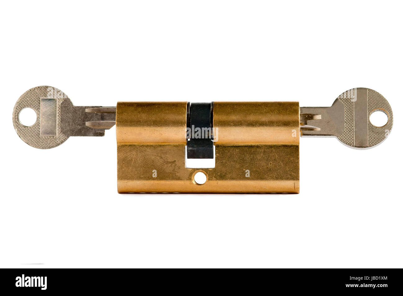 Detail of the key and plug - locked - cylinder lock - under lock and ...