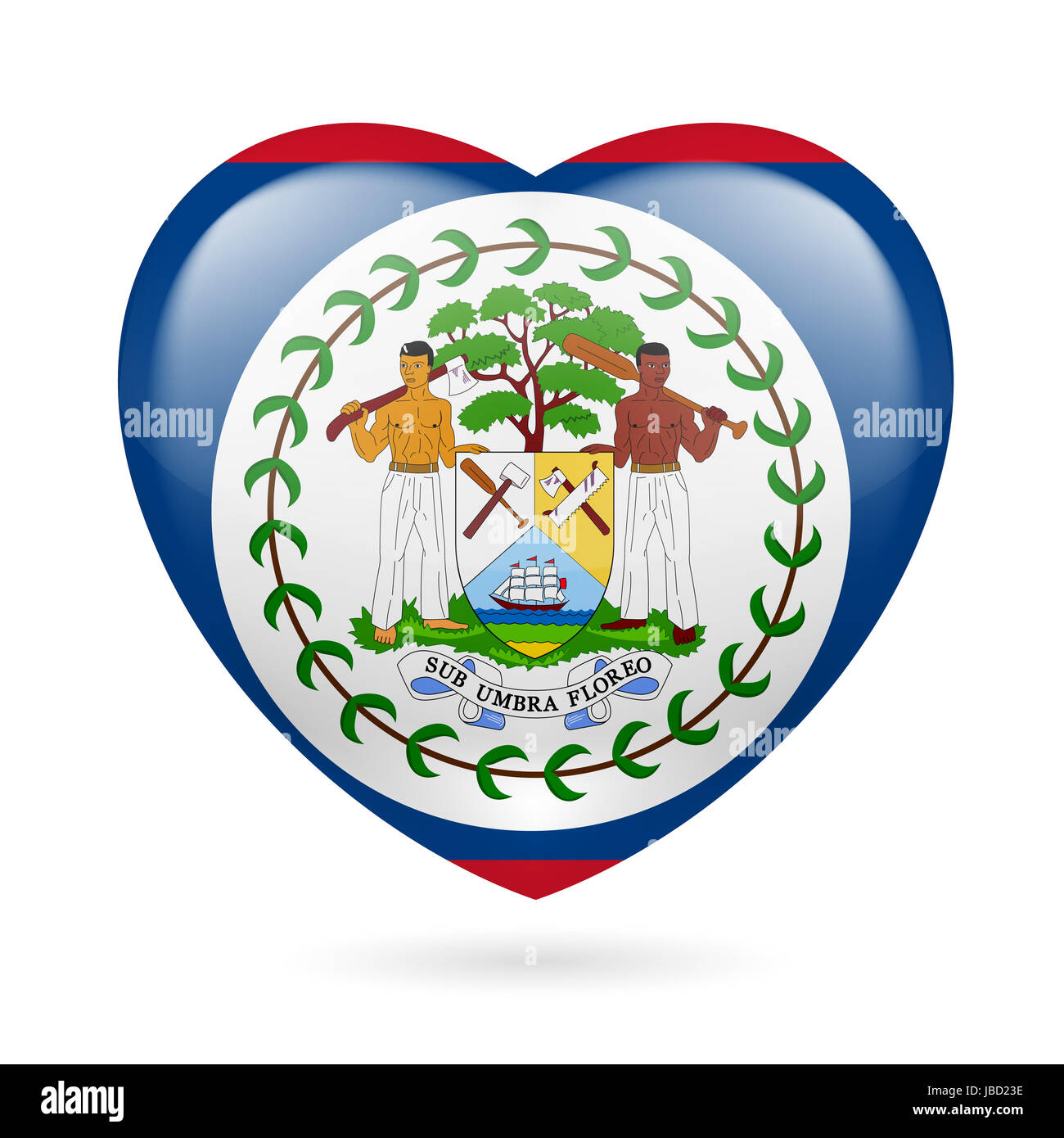 Heart with Belizean flag colors. I love Belize Stock Photo - Alamy