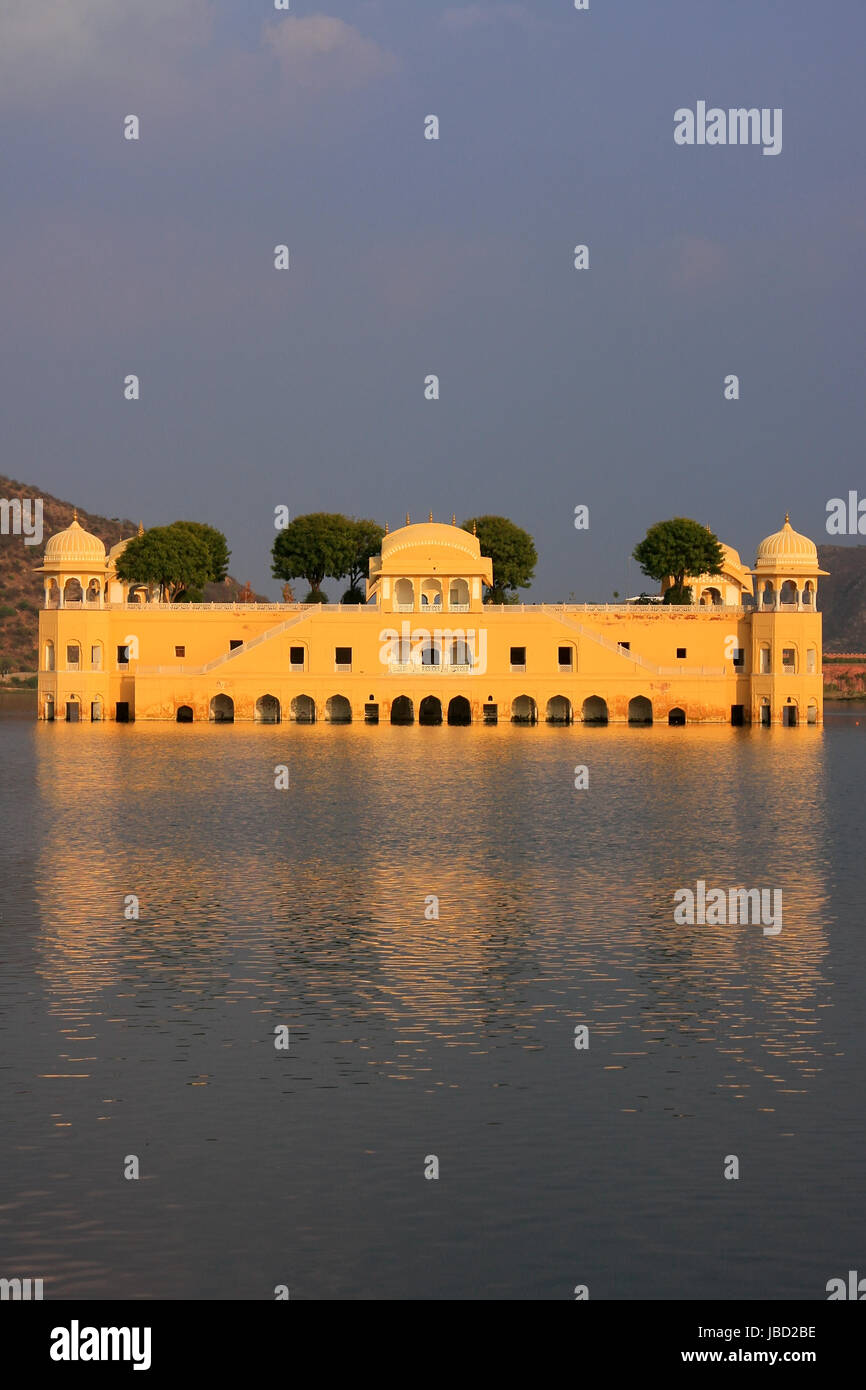 Jal Mahal and Man Sagar Lake in Jaipur, Rajasthan, India. Jal Mahal was ...