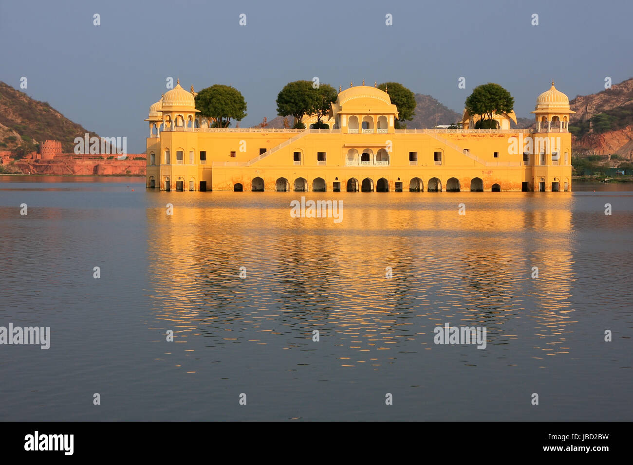 Jal Mahal and Man Sagar Lake in Jaipur, Rajasthan, India. Jal Mahal was ...