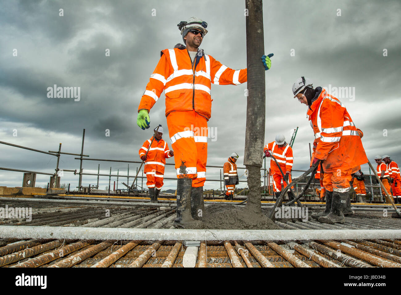 Rail Construction Workers Stock Photo - Alamy